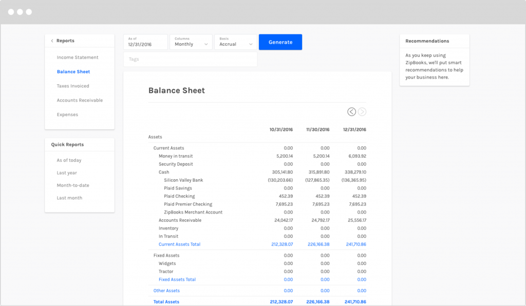 How Do I Create A Balance Sheet ZipBooks