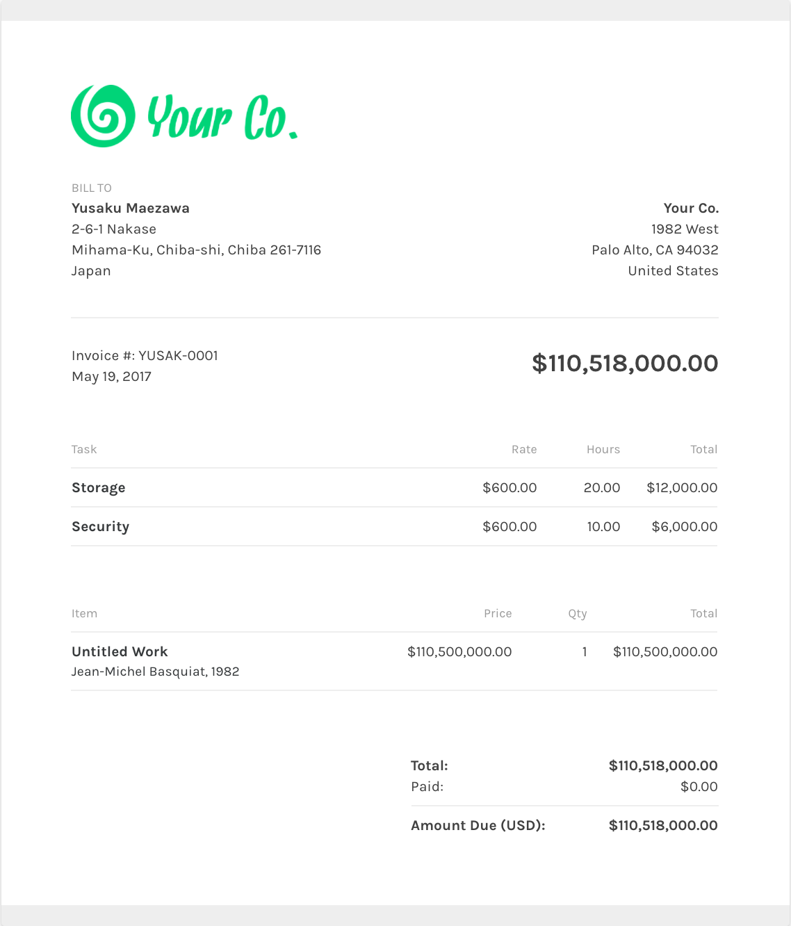 Interior Design Invoice Template Free
